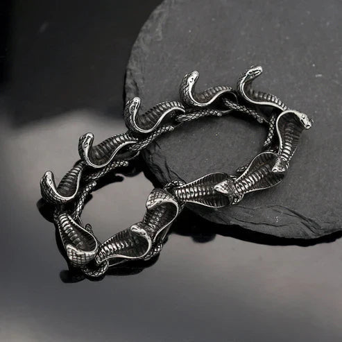 Stainless Steel Men's Bracelet Snake Head – NineMillions